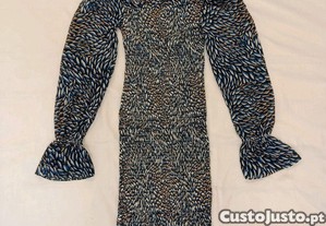 Vestido Smock Azul Mulher S / Blue Mini Dress | Vestuário, à venda ...