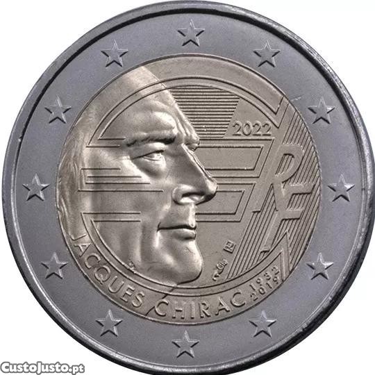 Moeda Comemorativa 2 Eur - Jacques Chirac (frança 2022) | Antiguidades ...