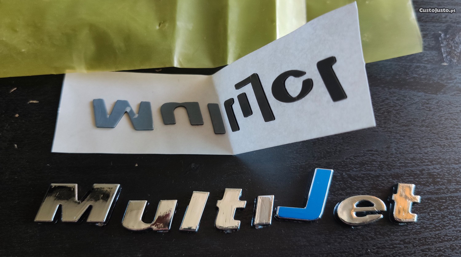 Novo - Emblema Legenda Multijet Fiat Panda Multipla Idea Punto Stilo ...