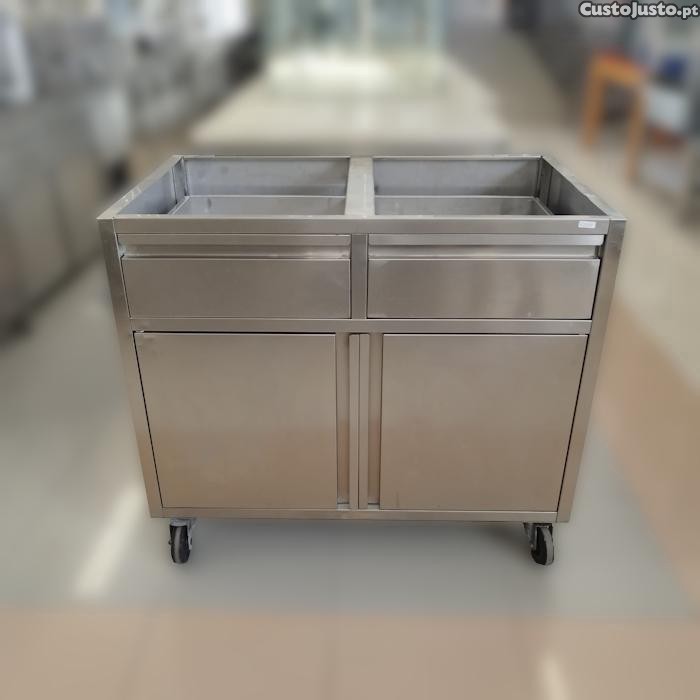 Bancada Em Inox S/tampo Com 2 Gavetas E 2 Portas De Batente ...
