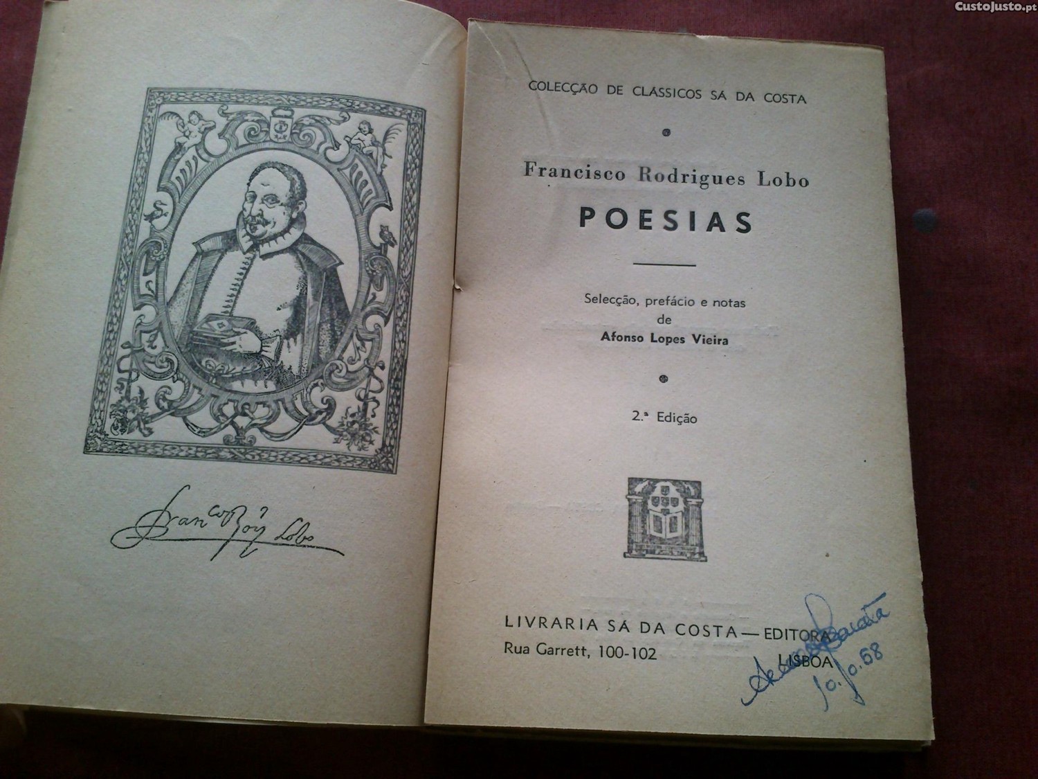 Francisco Rodrigues Lobo-poesias-sá Da Costa-1955 | Livros, à venda ...