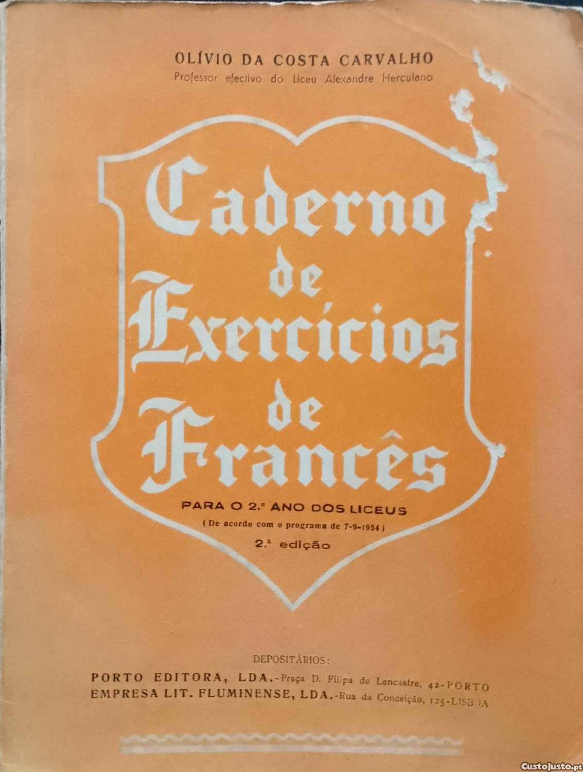 Caderno De Exercícios De Francês- Olívio Da Costa Carvalho (2ª Edição ...