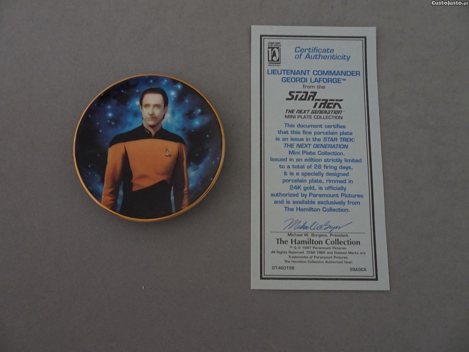 Prato Star Trek Lieutenant Commander Geordi Laforge Com Certificado De ...