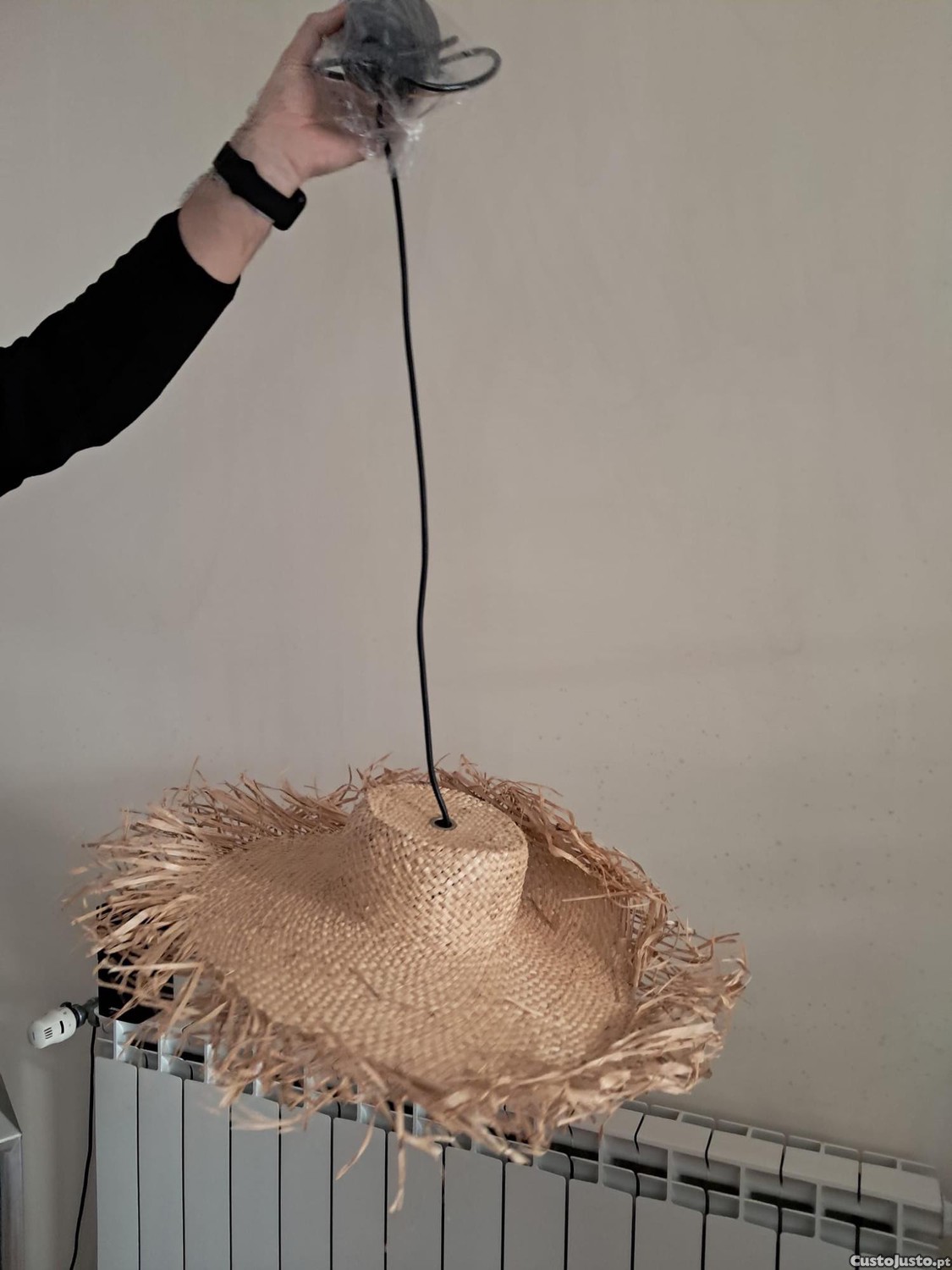 Candeeiro De Teto Suspenso, Em Palha, Efeito Chapéu De Palha | Têxteis ...