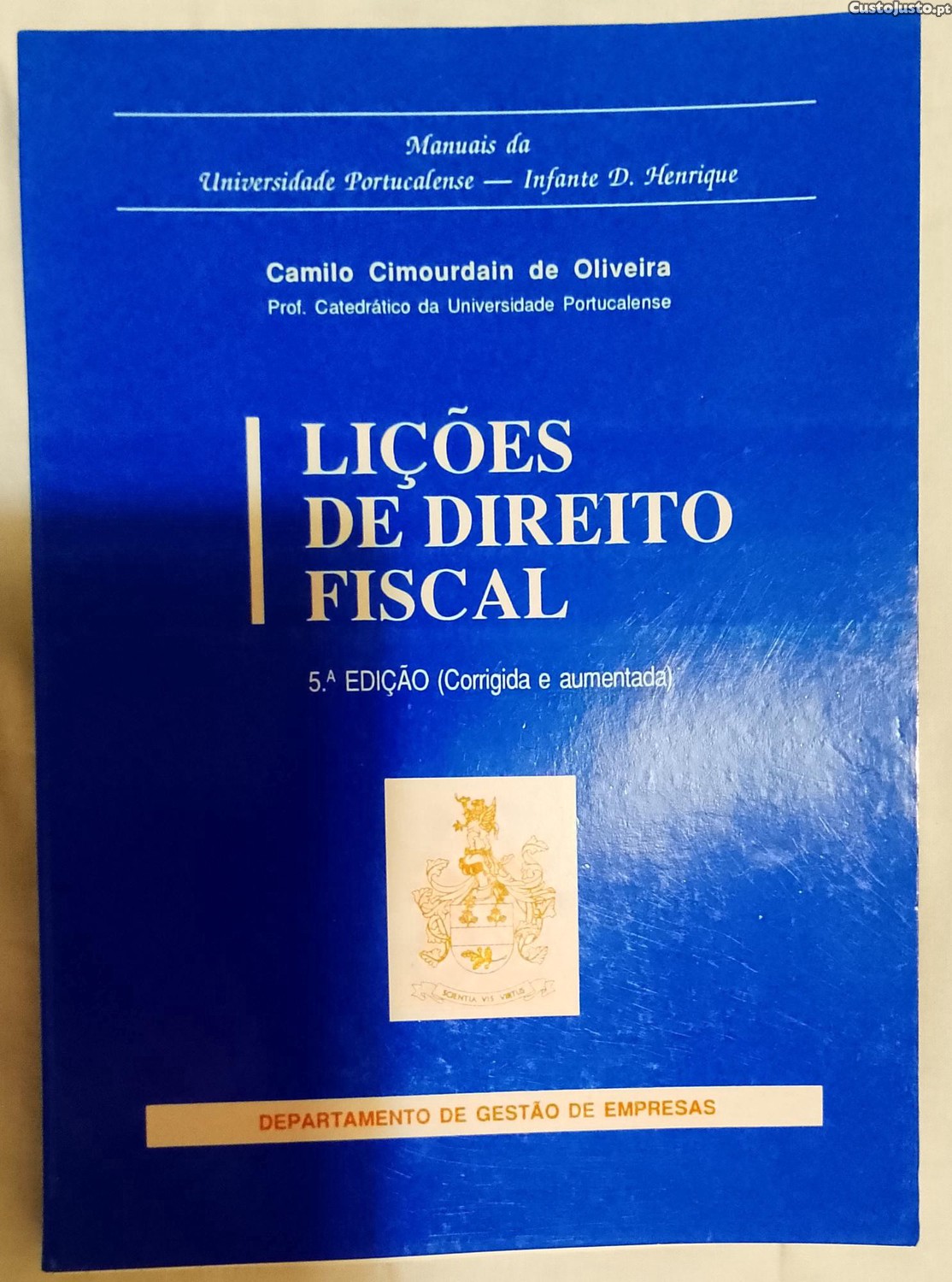 Lições De Direito Fiscal, Camilo Cimourdain De Oliveira | Livros, à ...